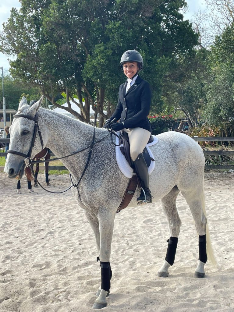 Hannah and Shea in collecting ring – Equestrian Bahamas